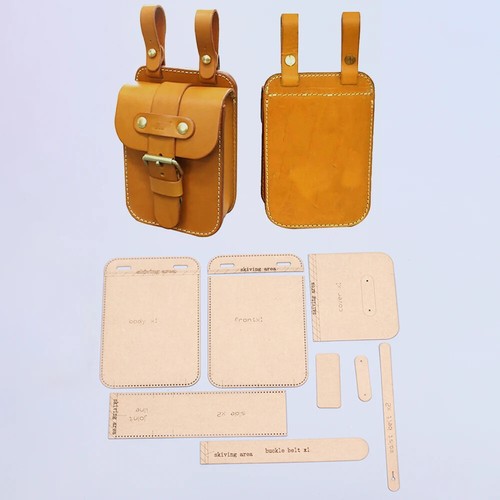 Waist Bag Sewing pattern leather craft die cutting template 20x13x6cm ...