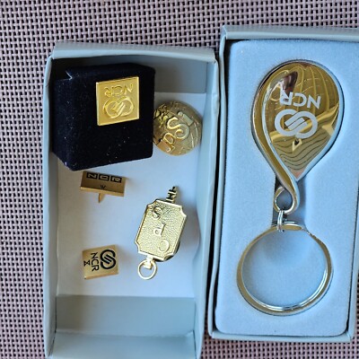 NCR gold filled service pins and key chains and misc. | eBay