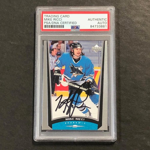 1998-99 Upper Deck Hockey #170 Mike Ricci Signed Card AUTO PSA Slabbed ...