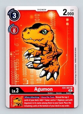 Agumon EX1-001 Uncommon Red Rookie (LV3) Digimon Card CCG | eBay