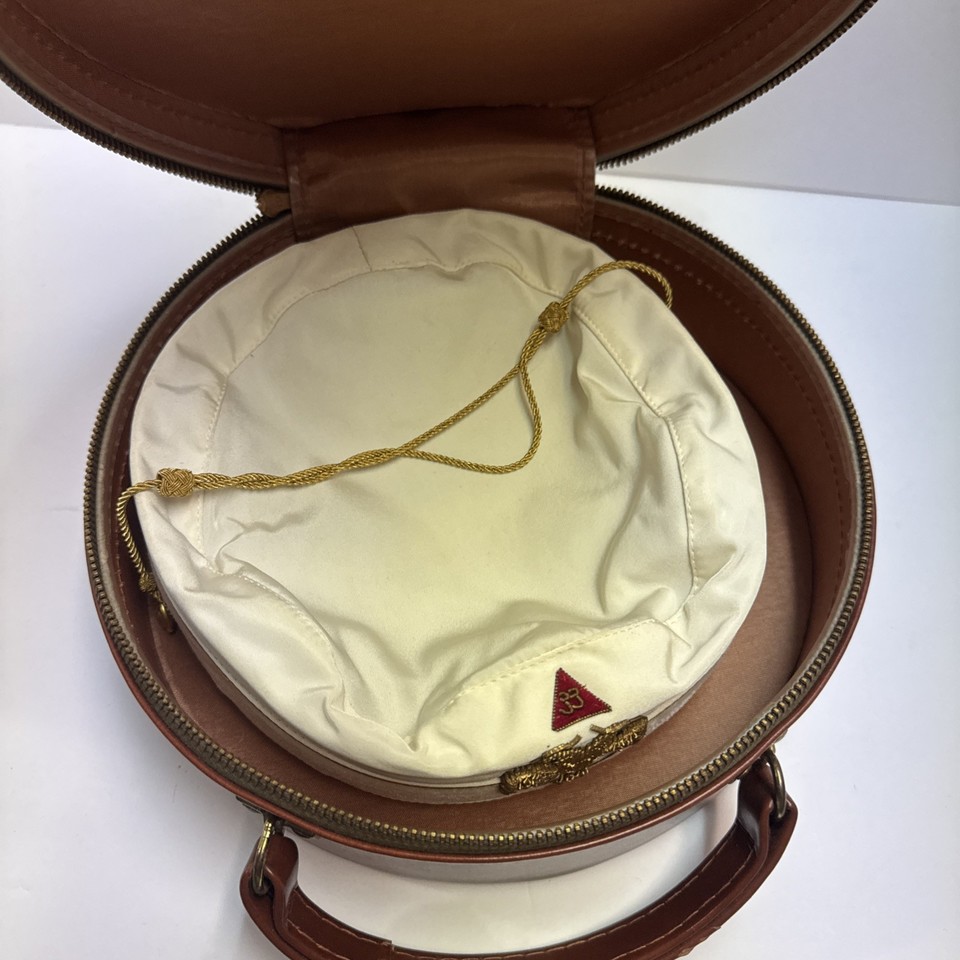 VTG. 33RD DEGREE FREEMASON MASONIC HAT CAP WHITE GOLD BULLION EAGLE ...