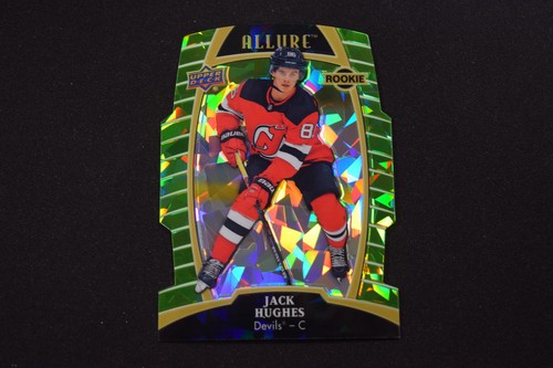 Jack Hughes 2019-20 Upper Deck Allure #100 Rookie Card Green Quartz /99 ...
