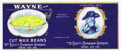 Wayne cut wax beans, vintage can label, Edgett-Burnham Co, Newark NY | eBay