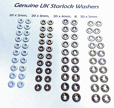 Starlock Washers Star Nut Metal Push On Lock Grab Grip Speed 20x2,3,4 ...
