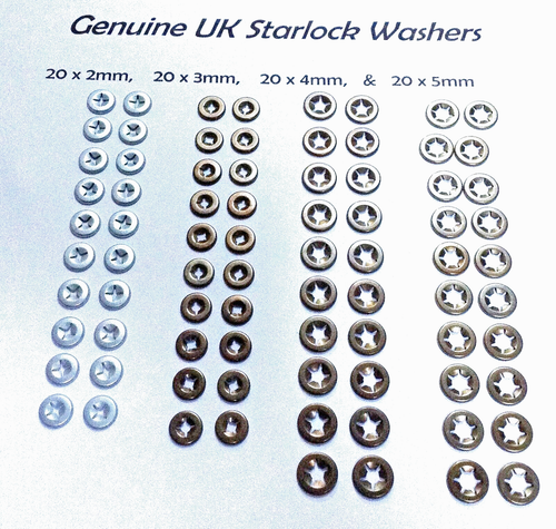 Starlock Push Fit Lock Star Nut speed Grab Washers clips 20x2,3,4 ...
