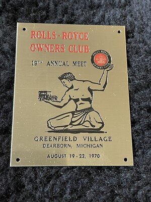 Rolls-Royce Owners Club RROC 1970 Annual Meet Badge Medal Placard ...