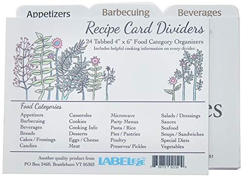 4-by-6-Inch Recipe Card Divider Set | eBay