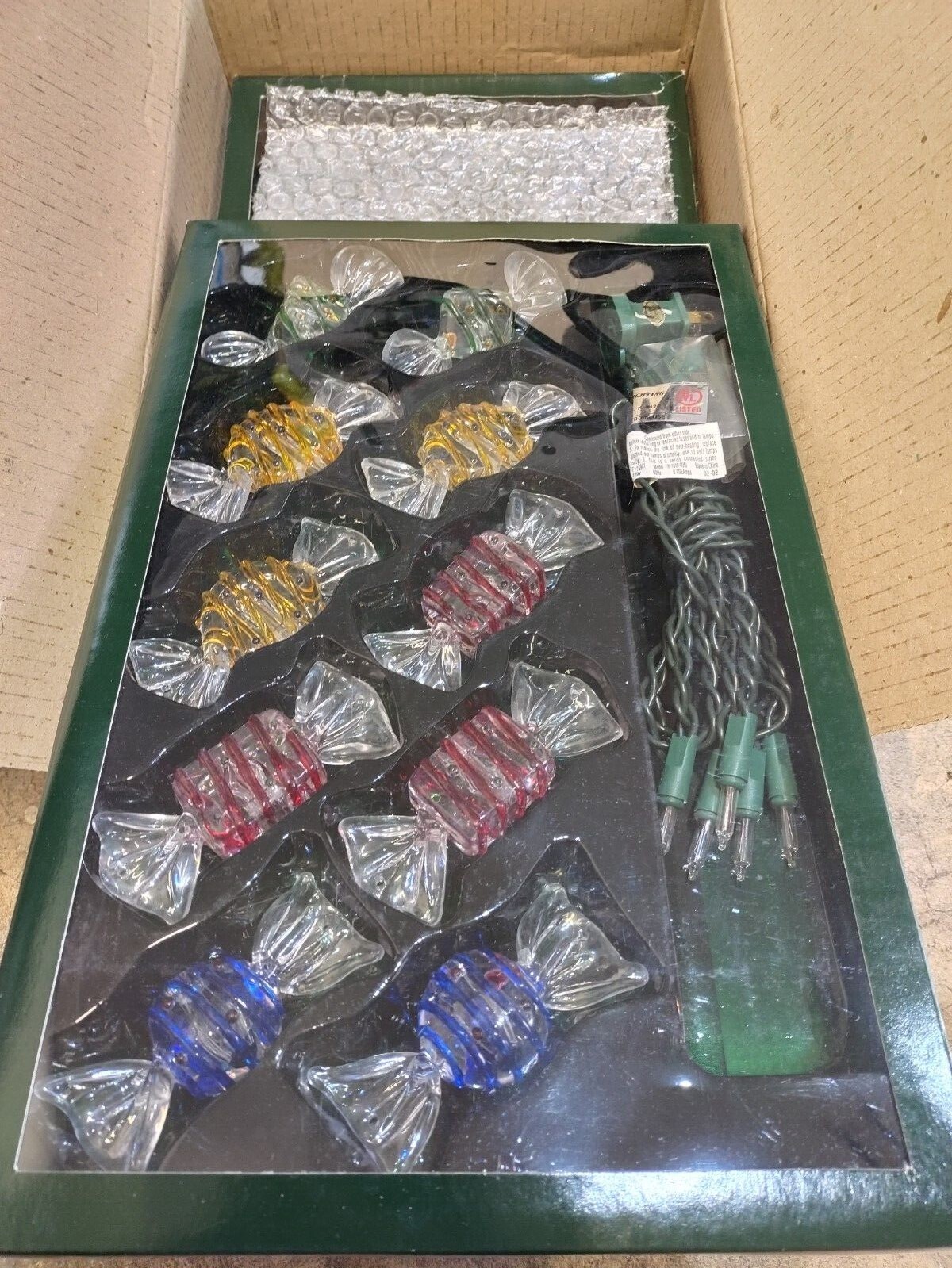 Vintage Candy Wrapped Christmas String Lights 10 Count 6 Feet Long Lot ...