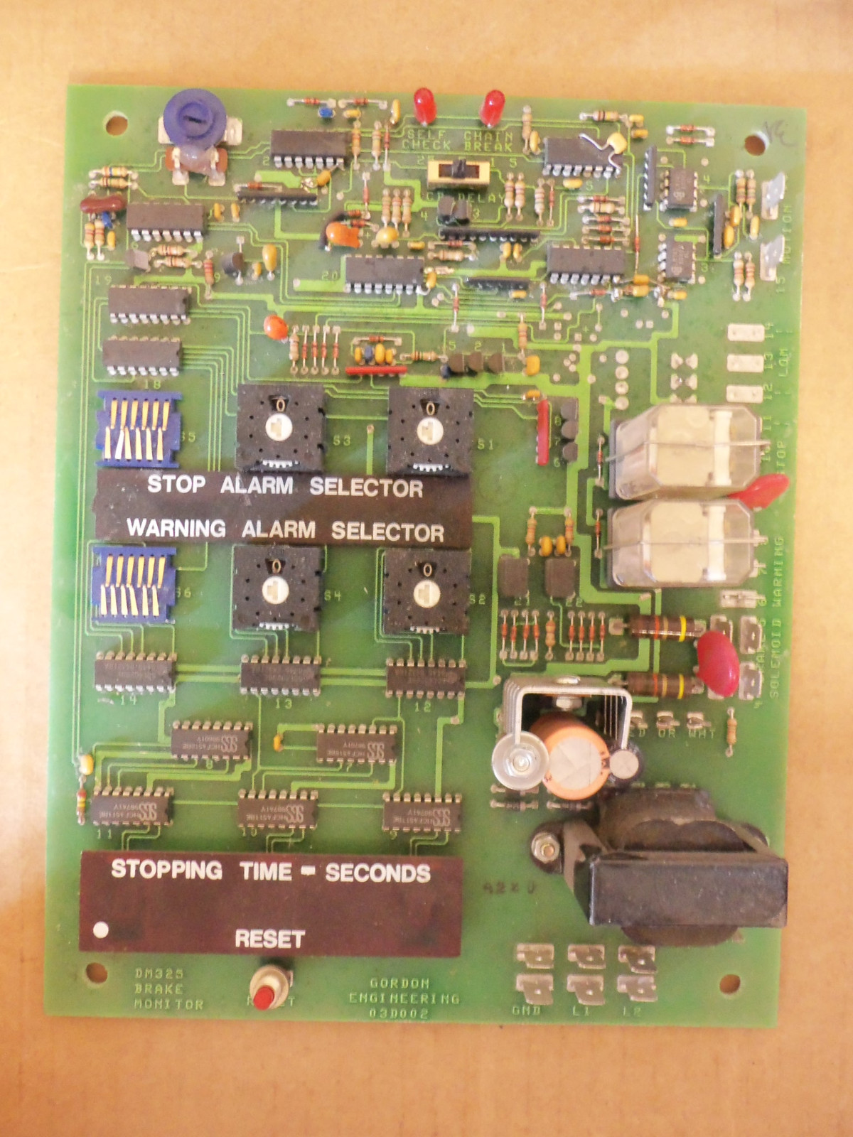 Gordon Engineering Brake Monitor DM325 Circuit Board 03D002 | eBay