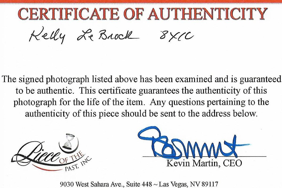 KELLY LeBROCK "The Woman in Red" Autographed 8 x 10 Signed Photo COA | eBay