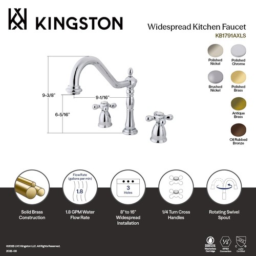 KB1793AXLS Widespread Kitchen Faucet Antique Brass for sale online | eBay