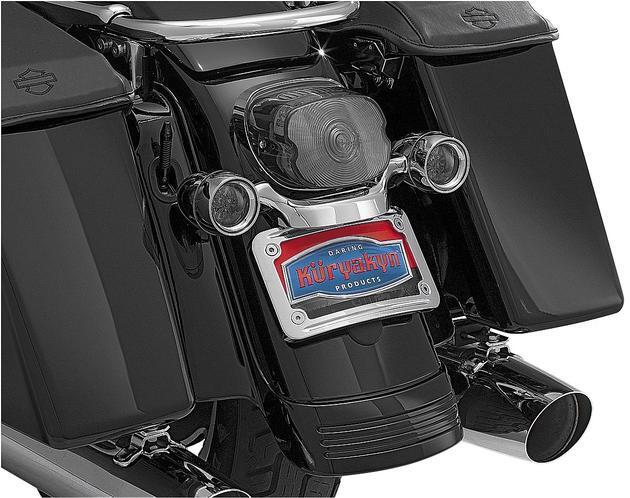 Kuryakyn Curved License Plate Frame Chrome #3163 Harley Davidson ...