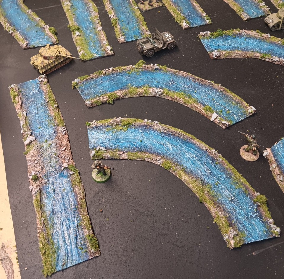 WW2 wargaming 15mm 28mm Bolt action FOW Blue River terrain #2 14 feet ...