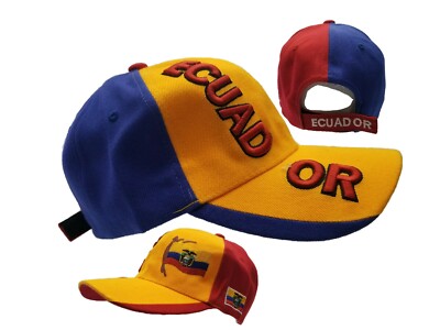 Ecuador Flag Adjustable Mini Banner Baseball Cap Hat Ecuadorian Pride ...
