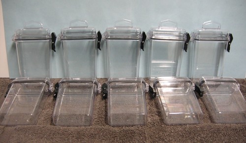 Plastic Hinged Lid Storage Boxes - 10 Pieces - 5" x 3-1/2" | eBay
