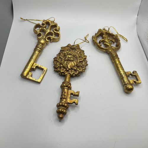 Golden Keys: 3 Christmas Tree Ornaments | eBay