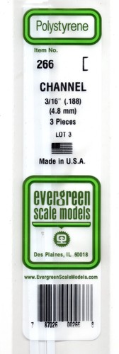 Evergreen 266 Styrene 14" Channel .188" .48cm pkg(3) | eBay