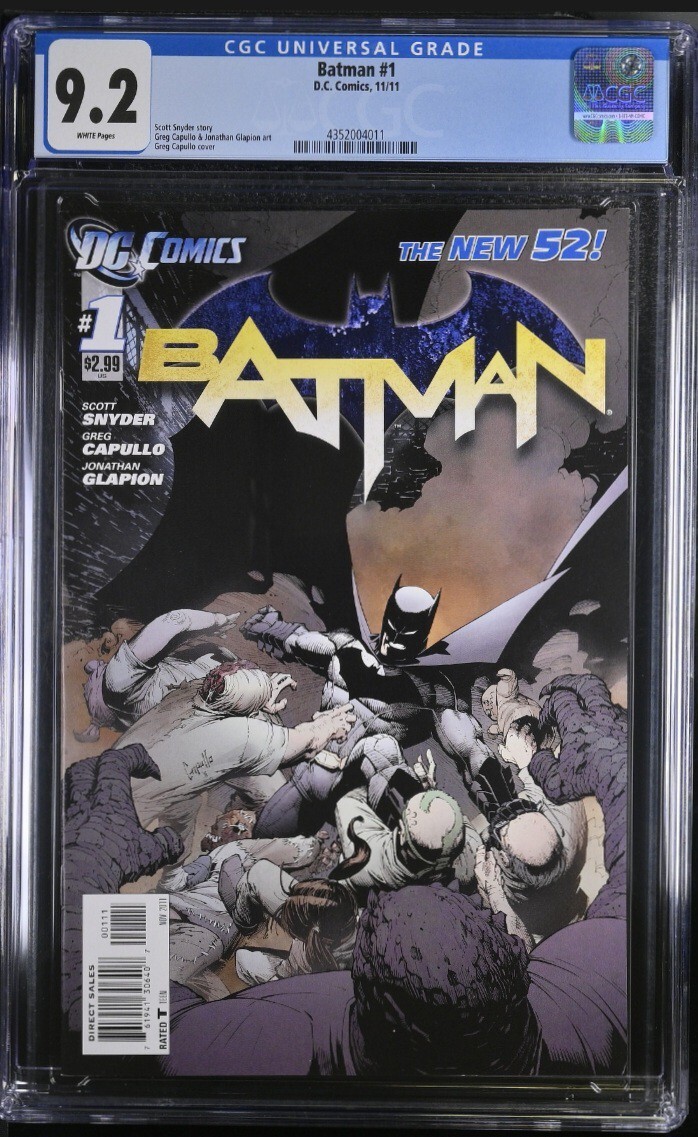 🦇🔑 BATMAN # 1 CGC 9.2 2011 The New 52! DC Comics 1st PRINT 1st App ...