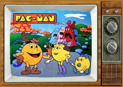 PAC-LAND PAC-MAN TV Fridge MAGNET 2" x 3" art SATURDAY MORNING CARTOONS ...