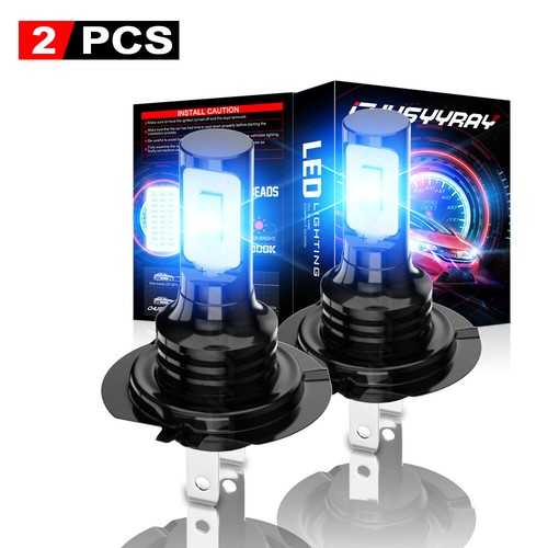 2-sides H7 LED Headlight Bulbs Kit High or Low Beam Super Bright Blue ...