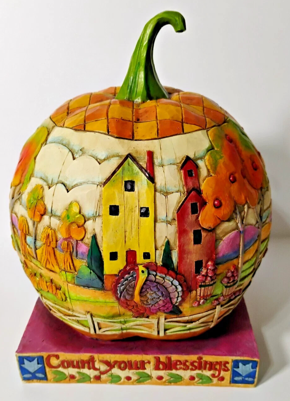 Heartwood Creek by JIM SHORE Fall Pumpkin "COUNT YOUR BLESSINGS" # ...