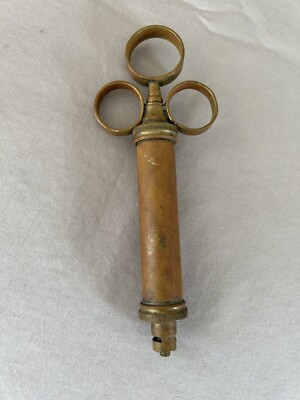 Antique Vintage Brass & Copper Medical Syringe | eBay