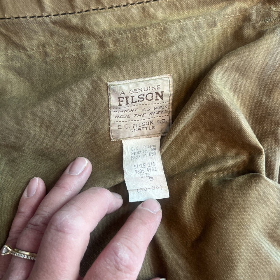 Vintage CC Filson Mens Large Belt Waxed Canvas Hunting Shooting bag | eBay