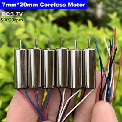 720 7mm*20mm DC 3.7V 50000RPM High Speed Mini Coreless Motor Toy RC ...