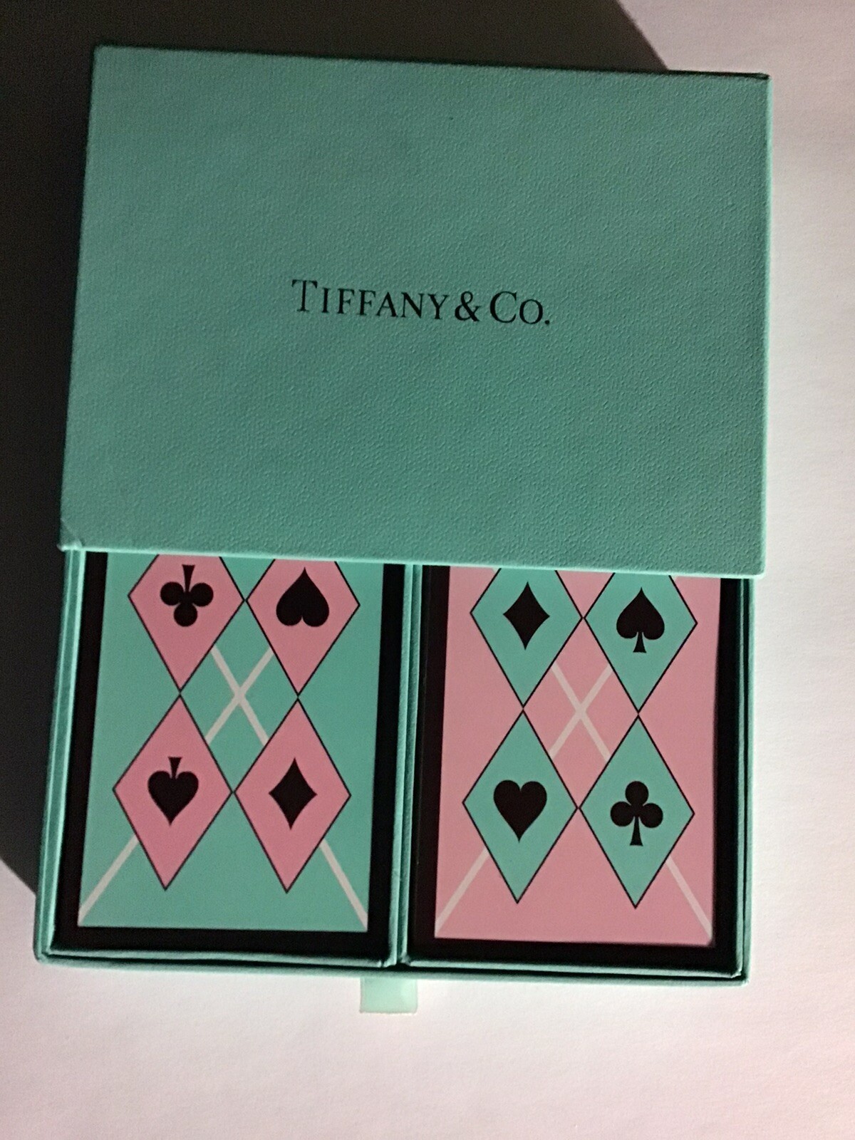 TIFFANY & Co. Playing Cards Authentic Pink and blue Diamond Design Flaw ...