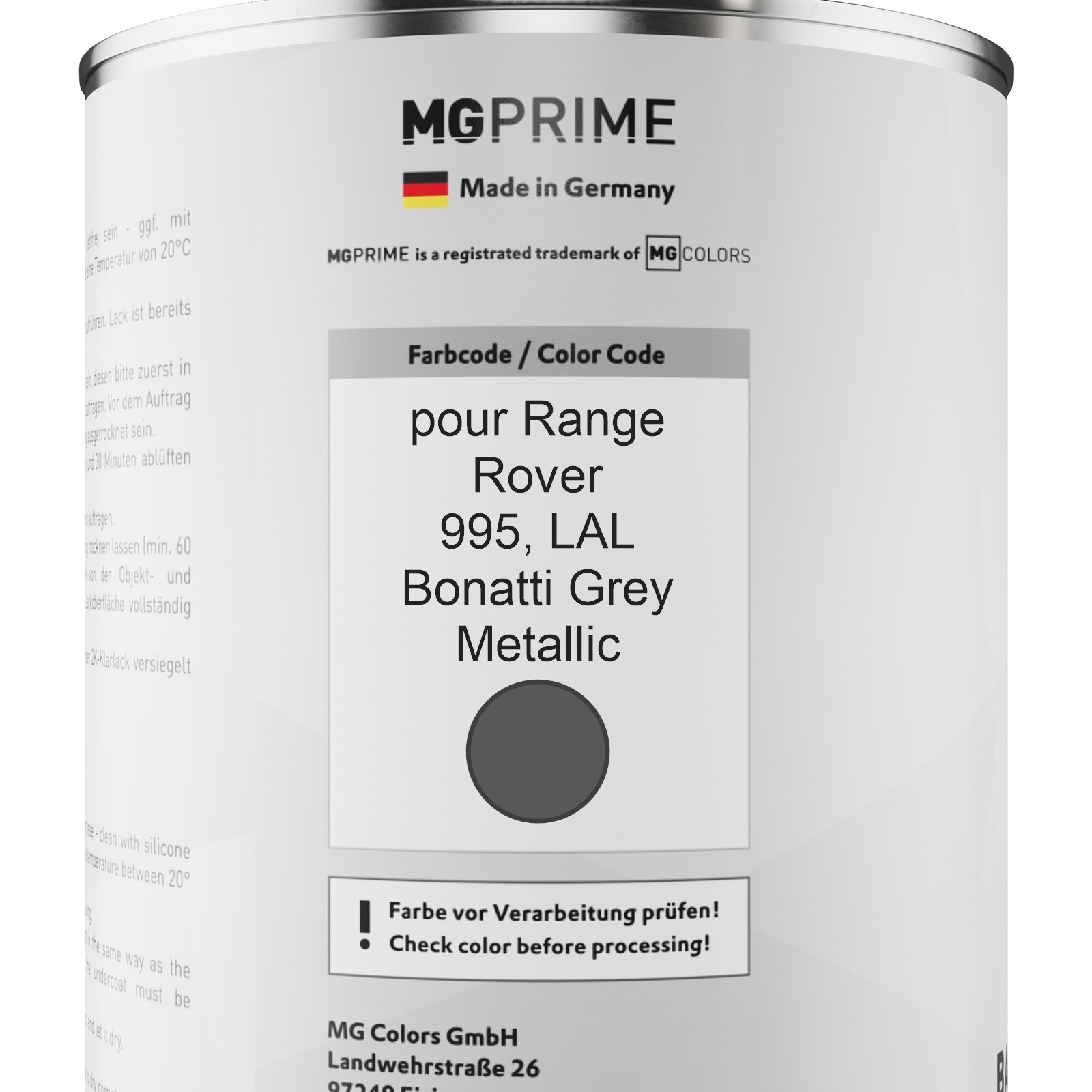 Peinture Voiture pot pour Range Rover 995 LAL Bonatti Grey Metallic 1 ...