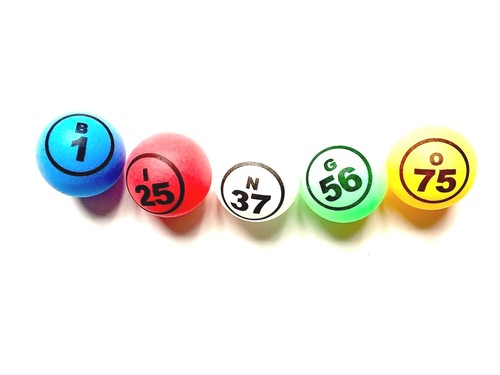 Professional Bingo Ball Set- Multi Colored Double Numbered 1.5" Size ...
