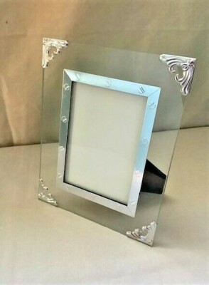 5X7" Glass Picture FRAME with silver trim - Holds 3 1/2 X 5" Photo | eBay