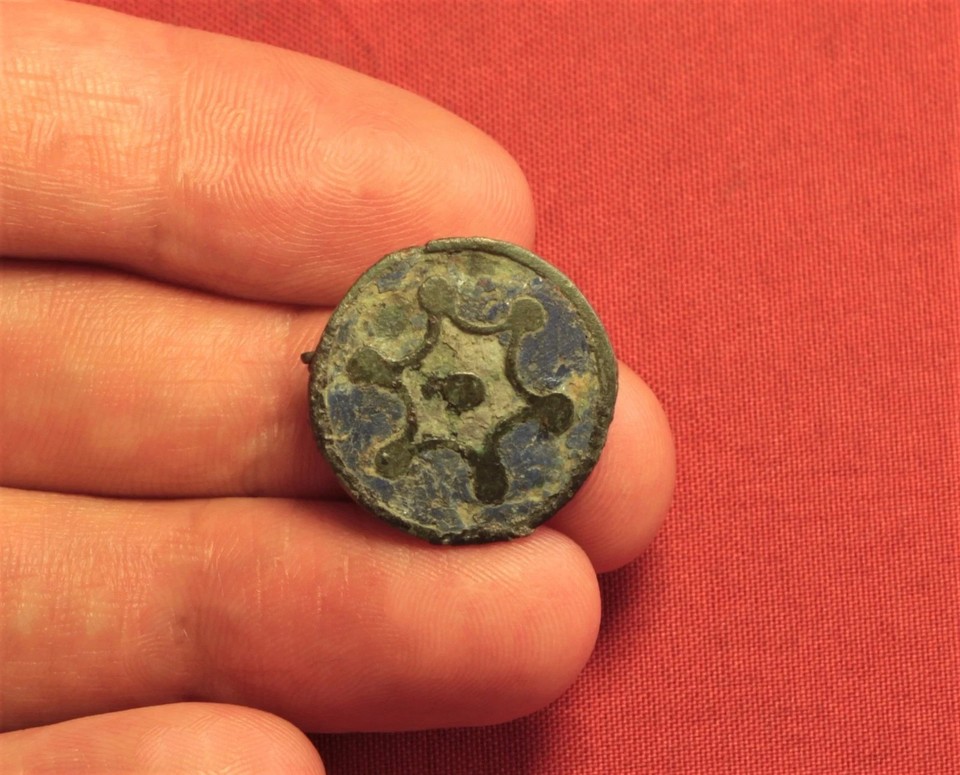 Ancient Roman Enamelled Disc Fibula or Brooch, 3. Century | eBay UK