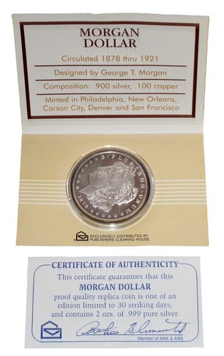 2 OZ. .999 Silver Proof Like Morgan Dollar - America's Legendary Coins ...