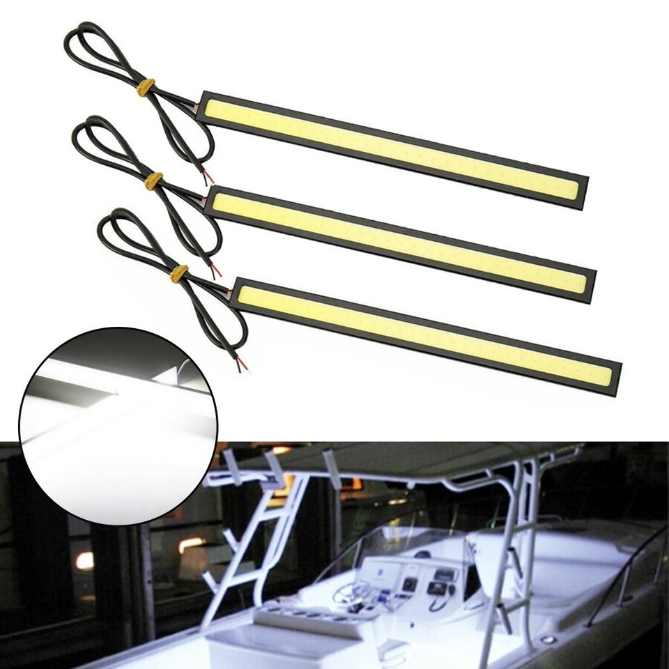 3x Marine Grade Large Super Bright Cool White COB LED Courtesy Lights ...