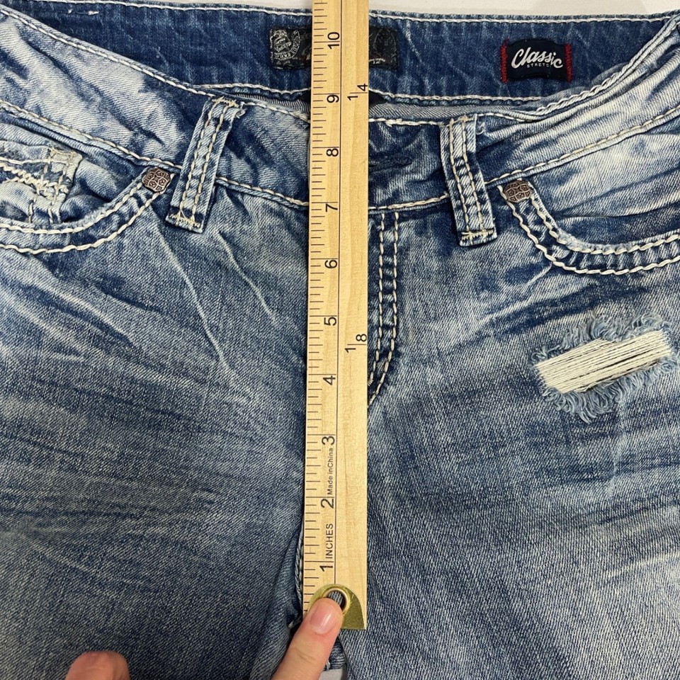 Silver Jeans Suki Mid Slim Boot Cut Distressed Women's Jeans Size 27 | eBay