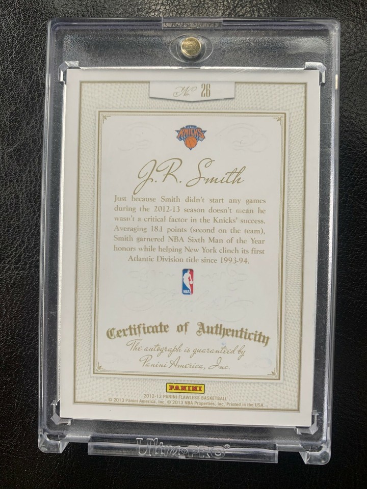 2012-13 Panini Flawless J.R. Smith On Card Auto Ruby 09/15 Lakers NBA ...