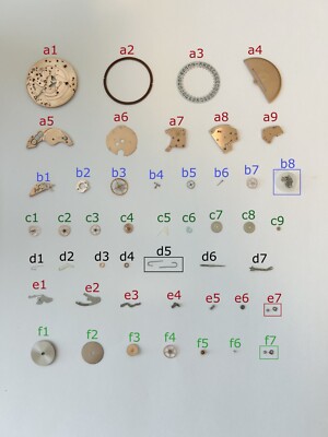 Omega Caliber 1010 Movement Parts Fork Wheel Spring Bridge 1020 1012 ...
