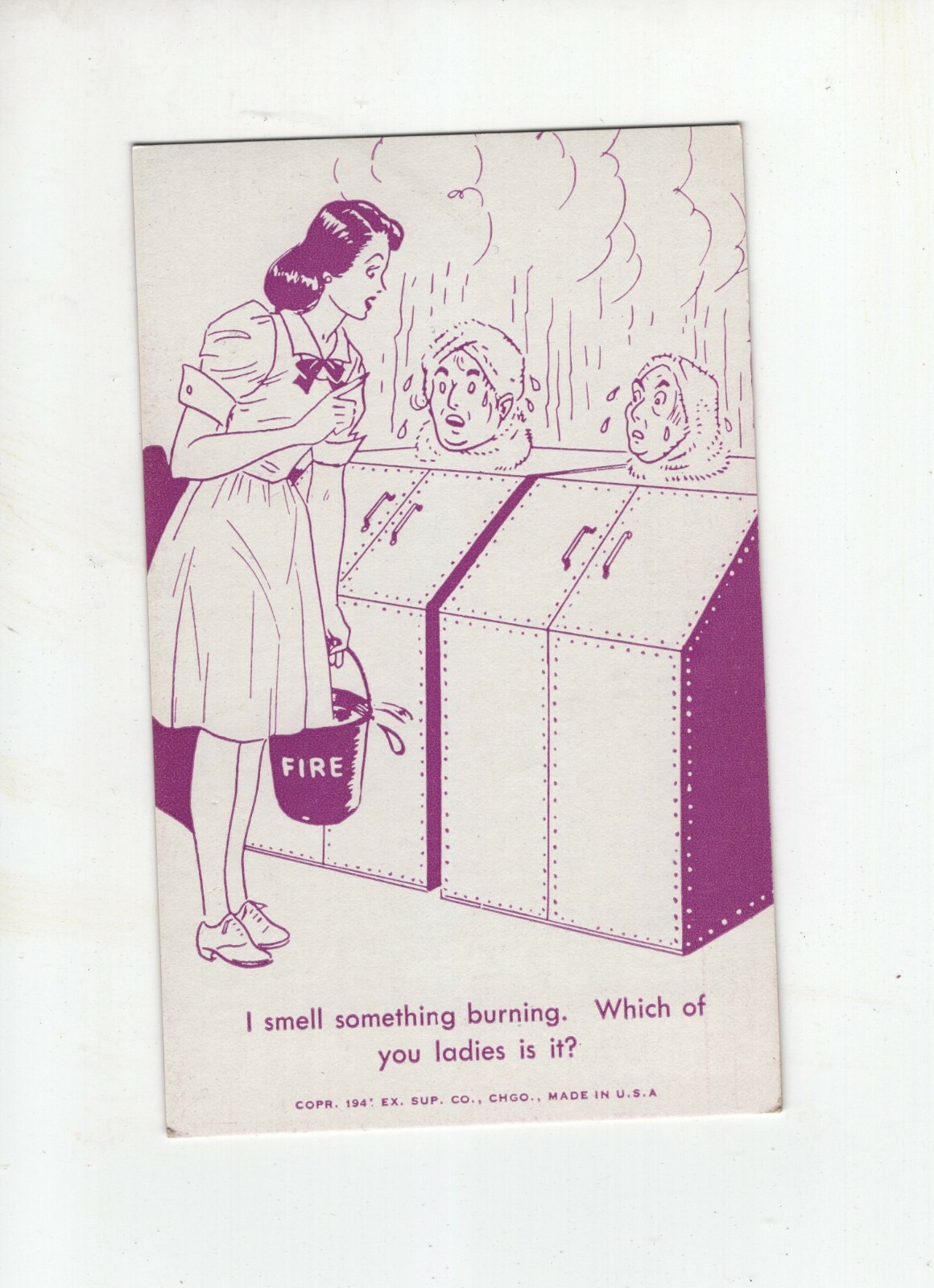 1948 Risque Joke Cartoon Gag Gift Card Made by Exhibit Supply Co ...