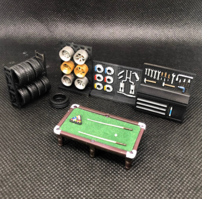 1:64 Diorama Car Garage Repair Shop Maintenance Repair Tools Model For ...