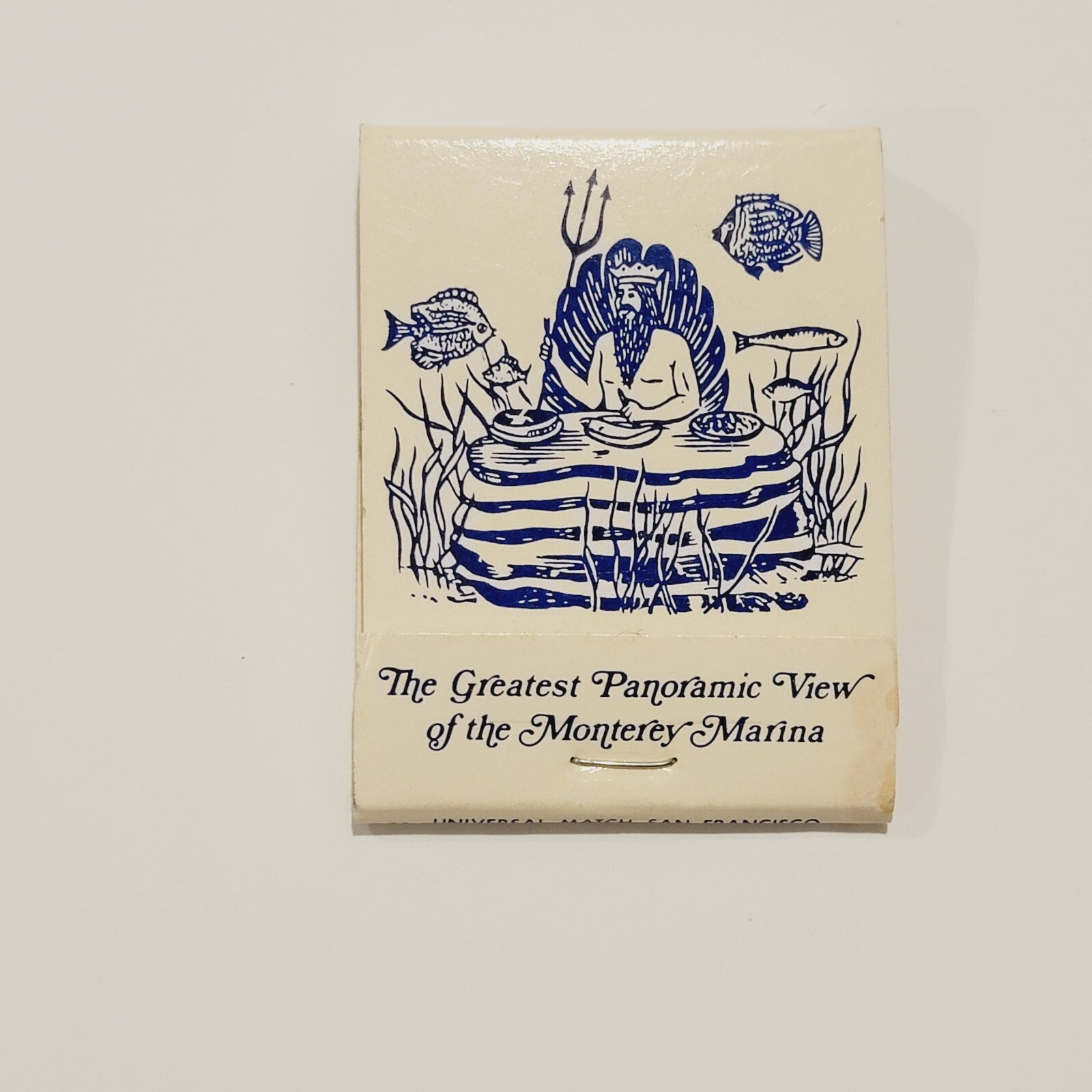 Vintage Matchbook California Monterey Neptune's Table Sea King Fish ...