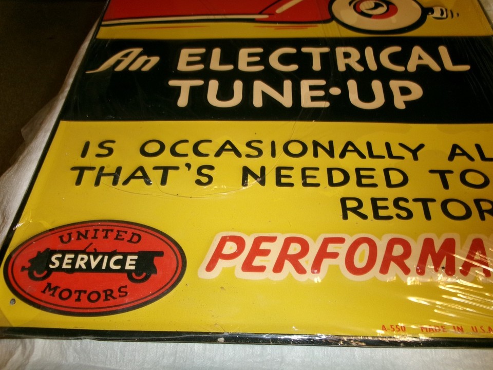 Vintage NO PEP? AN ELECTRICAL TUNE-UP UNITED SERVICE MOTORS EMBOSSED ...