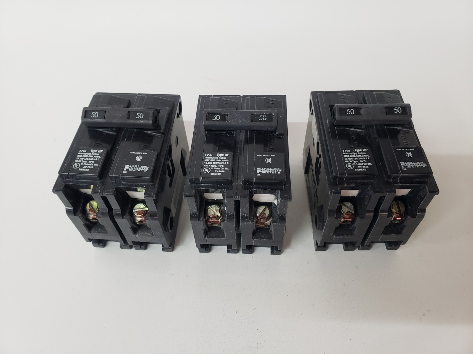 LOT of 3 UNUSED - Siemens ITE Q250 Circuit Breaker 50a 2p Type QP | eBay