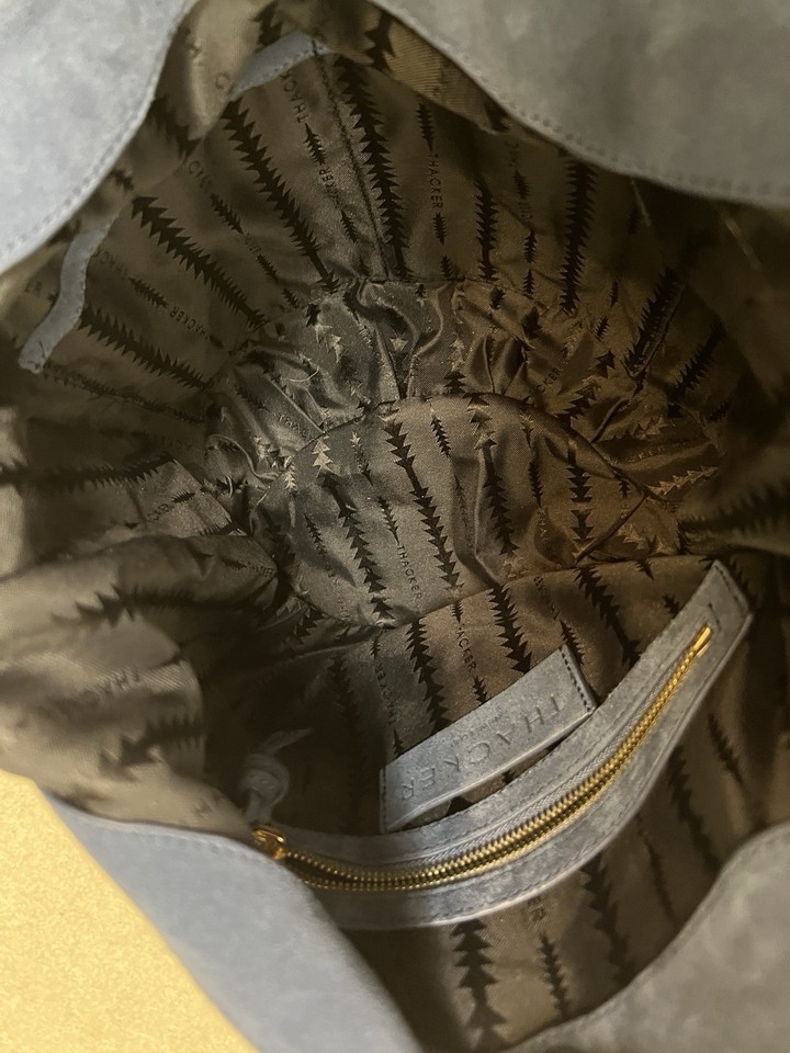 Thacker New York hobo Bucket Suede Slouchy Shoulder bag Tie Knot Strap ...