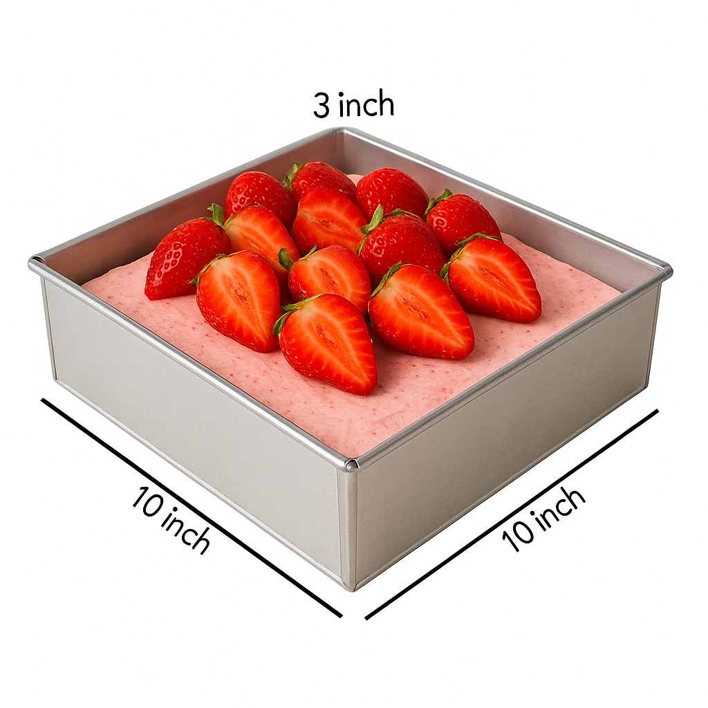 Single Square Cake Tin 6'' 8'' 10'' 12'' – Choose 3" or 4" Depth ...