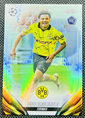 2023-24 Topps Chrome UEFA Paris Brunner Aqua Prism RC Dortmund #44 | eBay