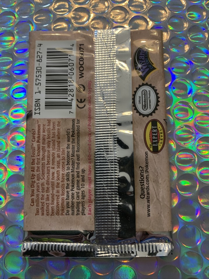 1999 Pokemon Fossil 1st Edition EMPTY Zapdos Pack Art Wrapper | eBay