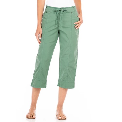 Fresh Produce Safari Capris Crop Drawstring 100% Cotton Pants Lagoon ...