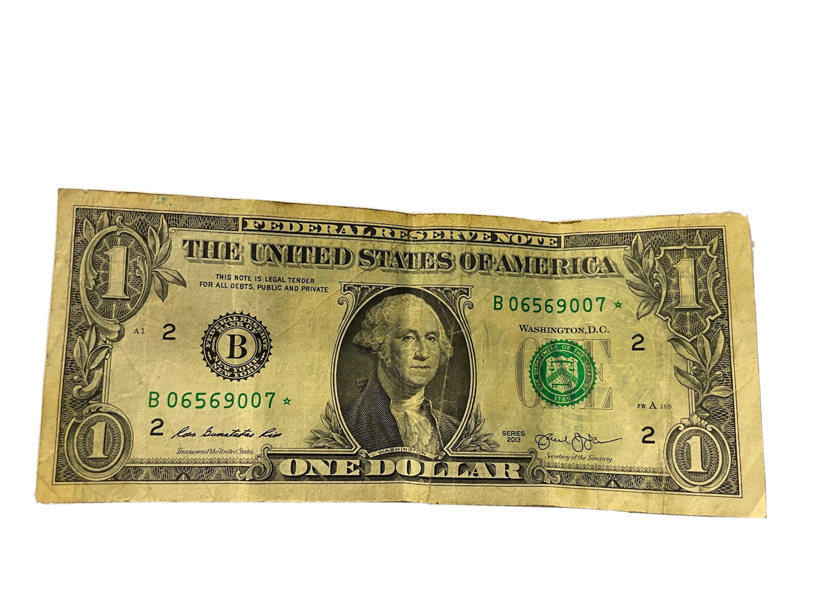 dollar bill star note 2013 Offset Printing Error B 06569007* | eBay