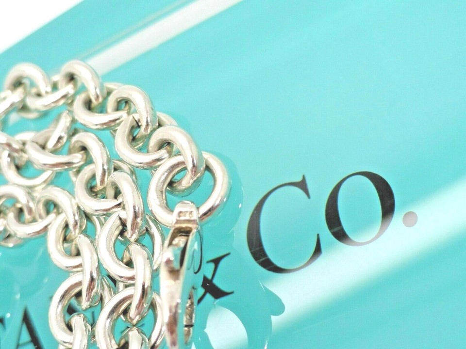 Tiffany & Co Silver Return to Heart Tag Chain Link 53.6 Gr 15.5" Choker ...